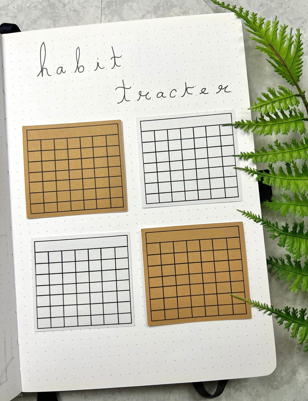 Undated Simple Daily Habit Tracker Grid Stickers for Journaling, Bullet ...