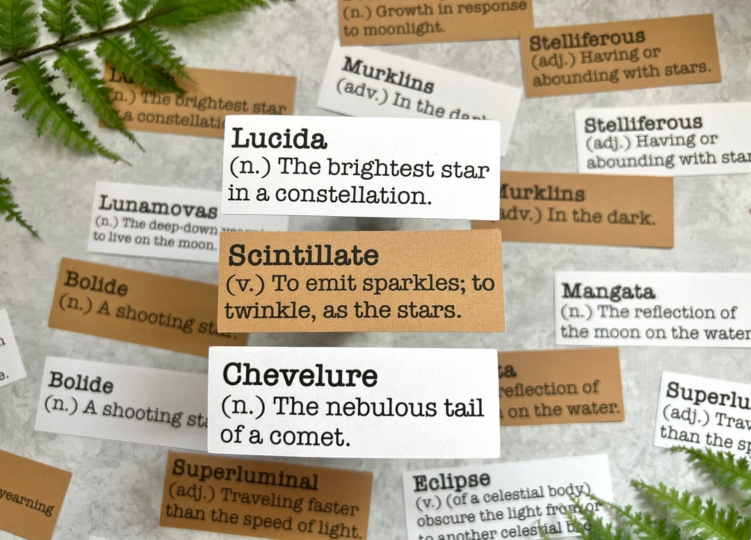 Celestial Outer Space Inspired Word Sticker Pack for Journaling, Bullet ...