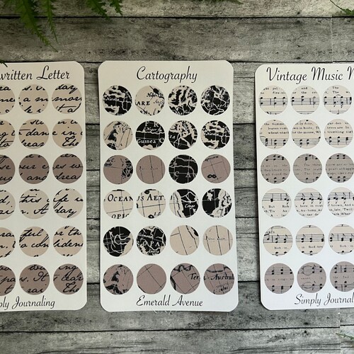 Dark Academia Vintage Letter Music Notes Cartography Basic - Etsy