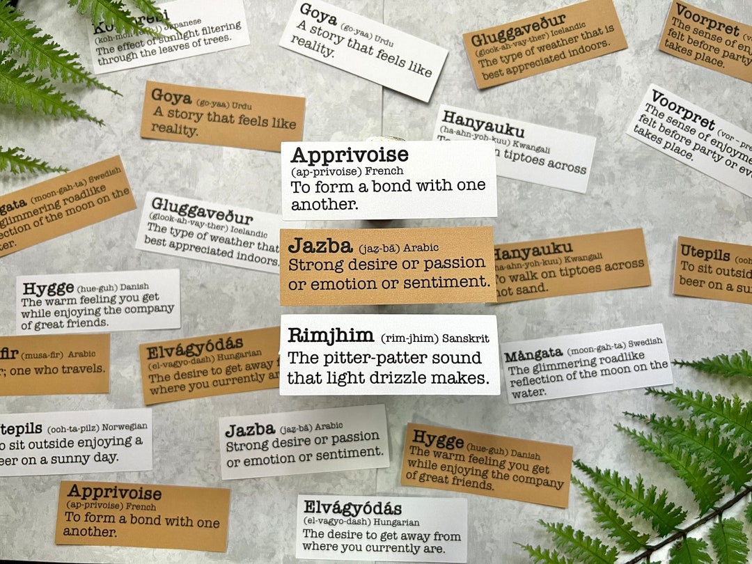 Random Words in Different Languages Twenty-eight Word Sticker Pack for ...