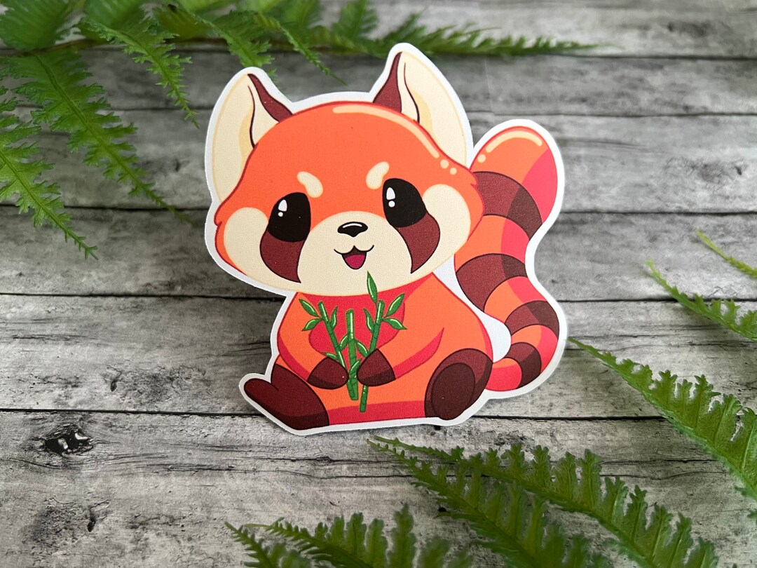 Kawaii Red Panda Sticker Weatherproof Vinyl Sticker Gift for Stationery ...