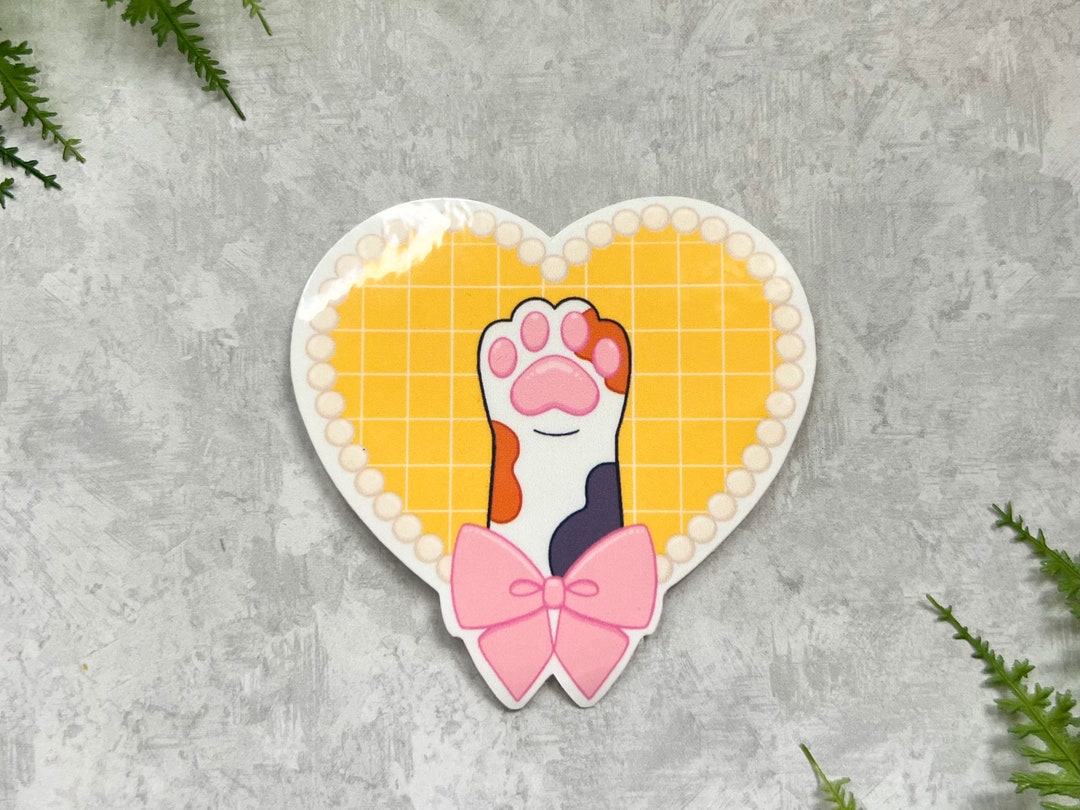 Kawaii Inspired Calico Cat Paw Vinyl Sticker Gift for Cat Mom, Cat Dad ...