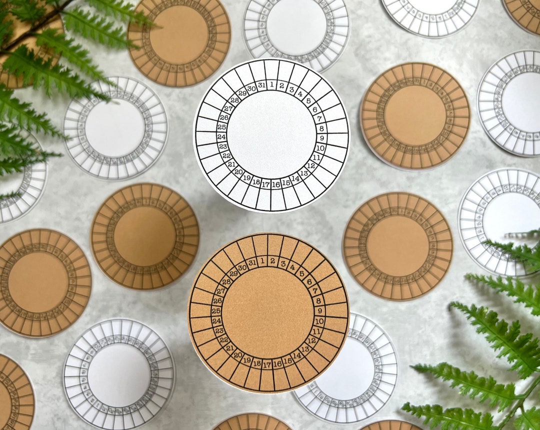 Simple Thirty-one Day Circle Habit Tracker Stickers for Journaling ...