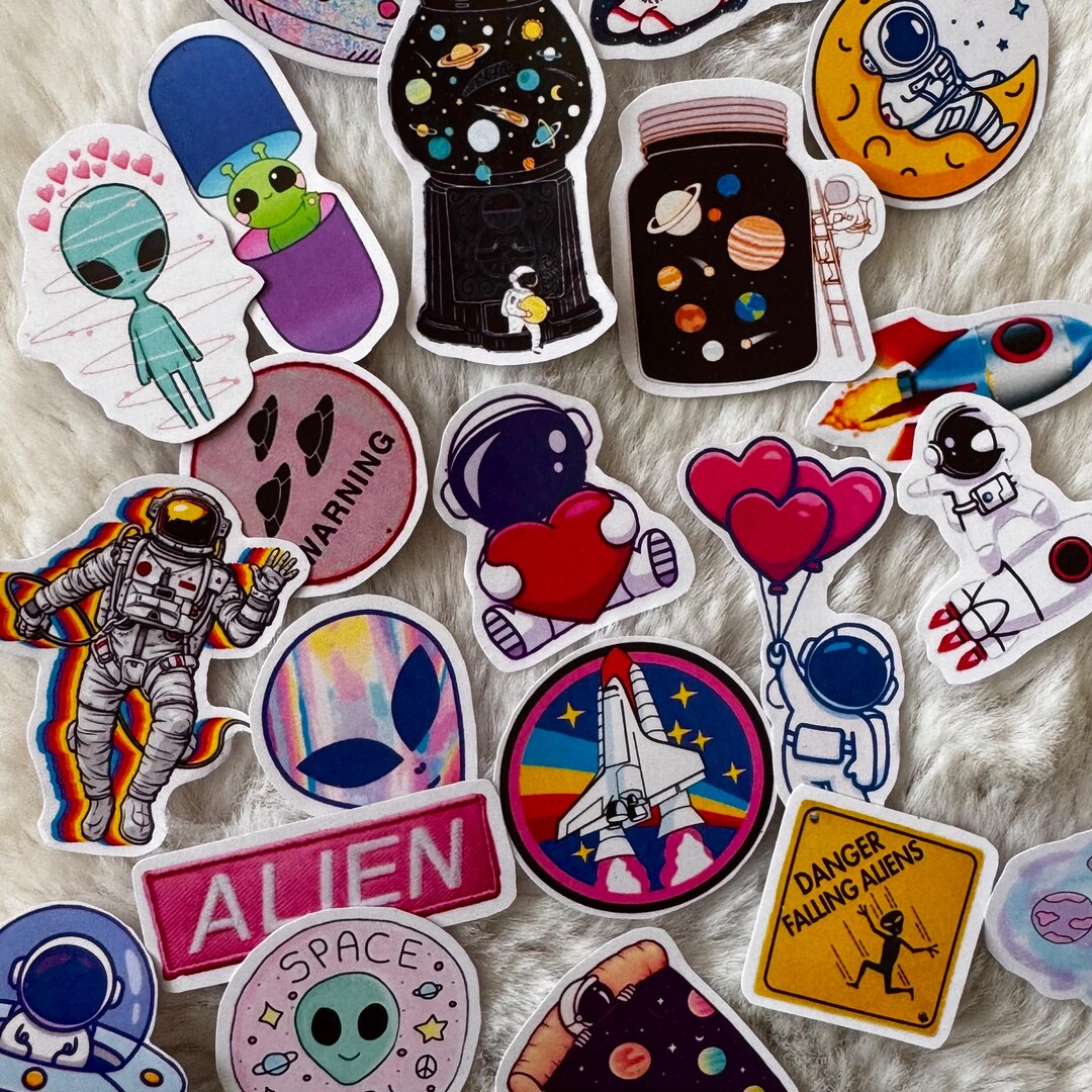 Astro Themed Stickers | Astronaut and Space Party Favor Stickers - Etsy