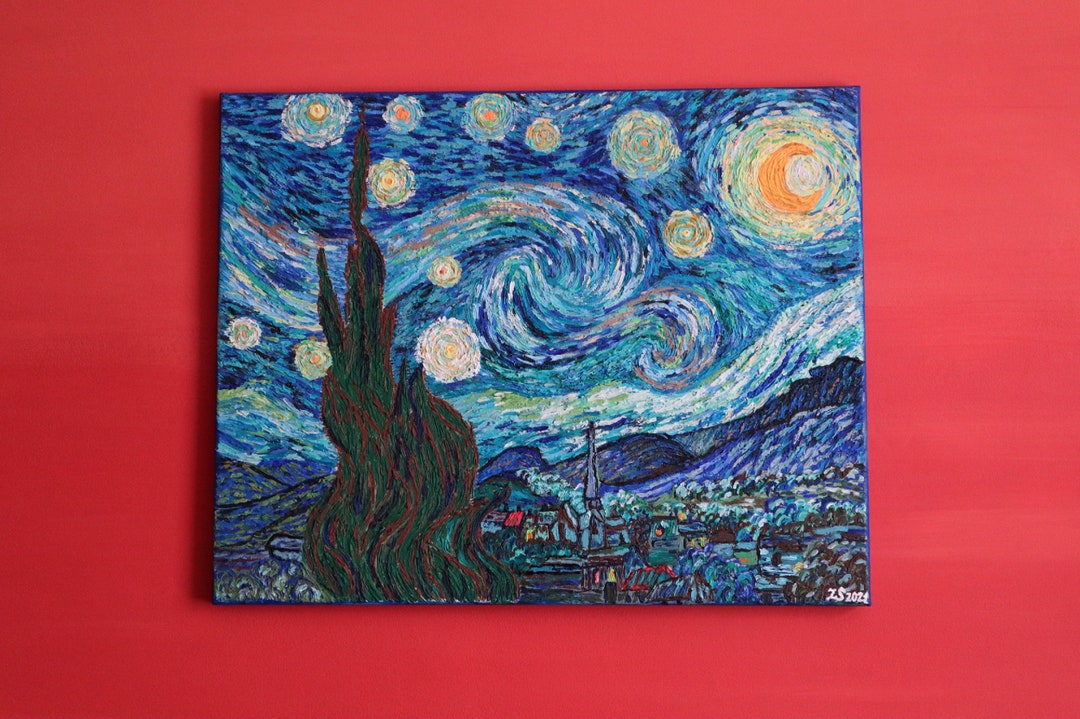 Vincent Van Gogh 'starry Night' Acrylic Painting - Etsy