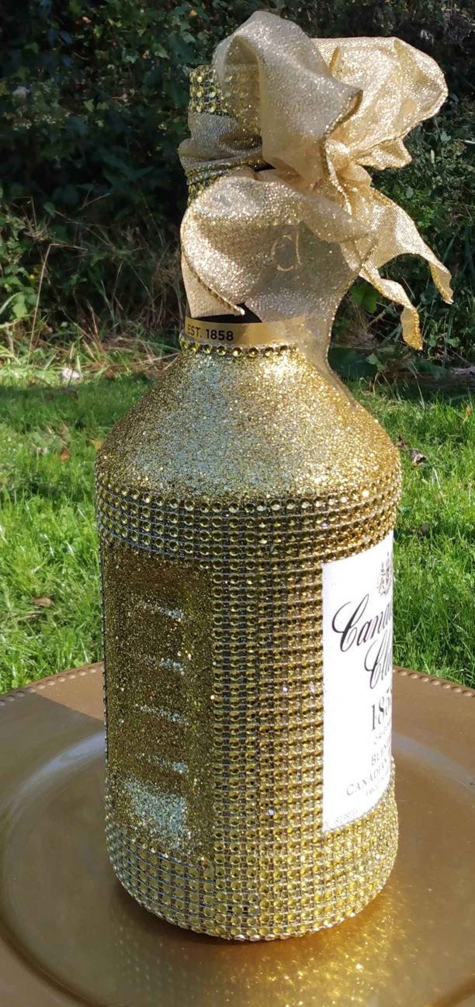 Handmade, Golden Canadian Club Whiskey Glittered/embellished, 1L ...