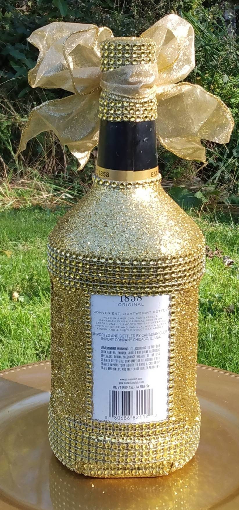 Handmade, Golden Canadian Club Whiskey Glittered/embellished, 1L ...