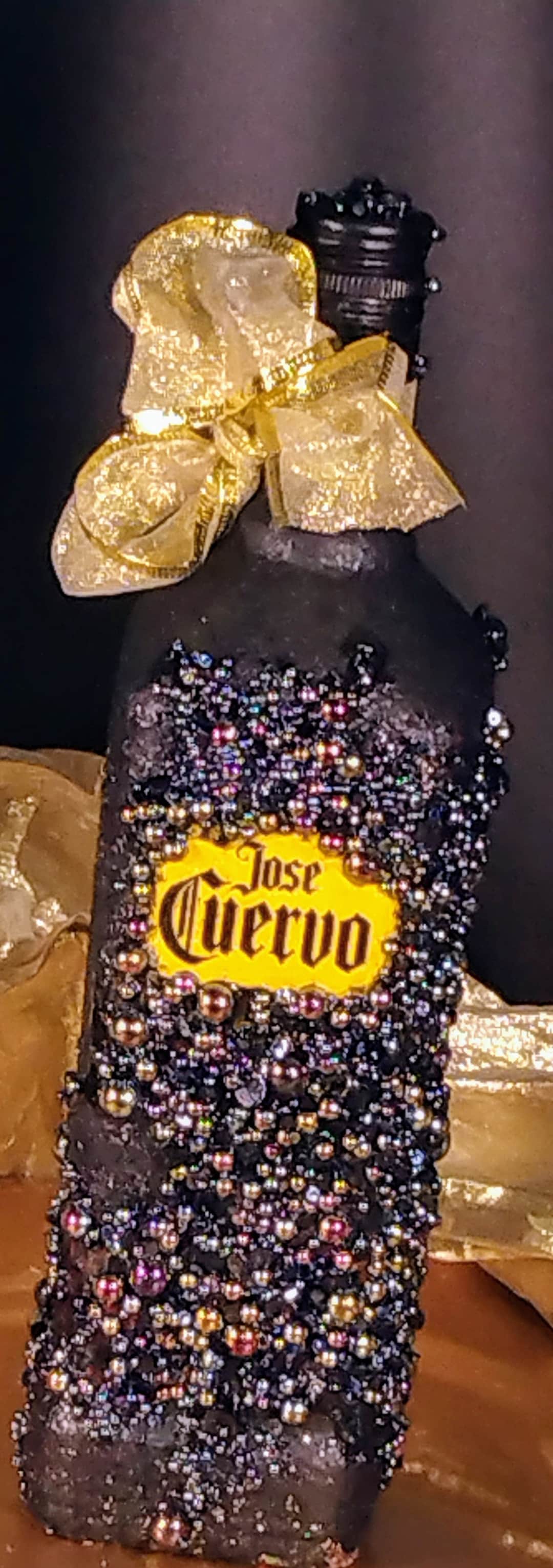 Handmade, Jose Cuervo 750ml Tequila Liquor Bottle, Black Paint & Sealed ...