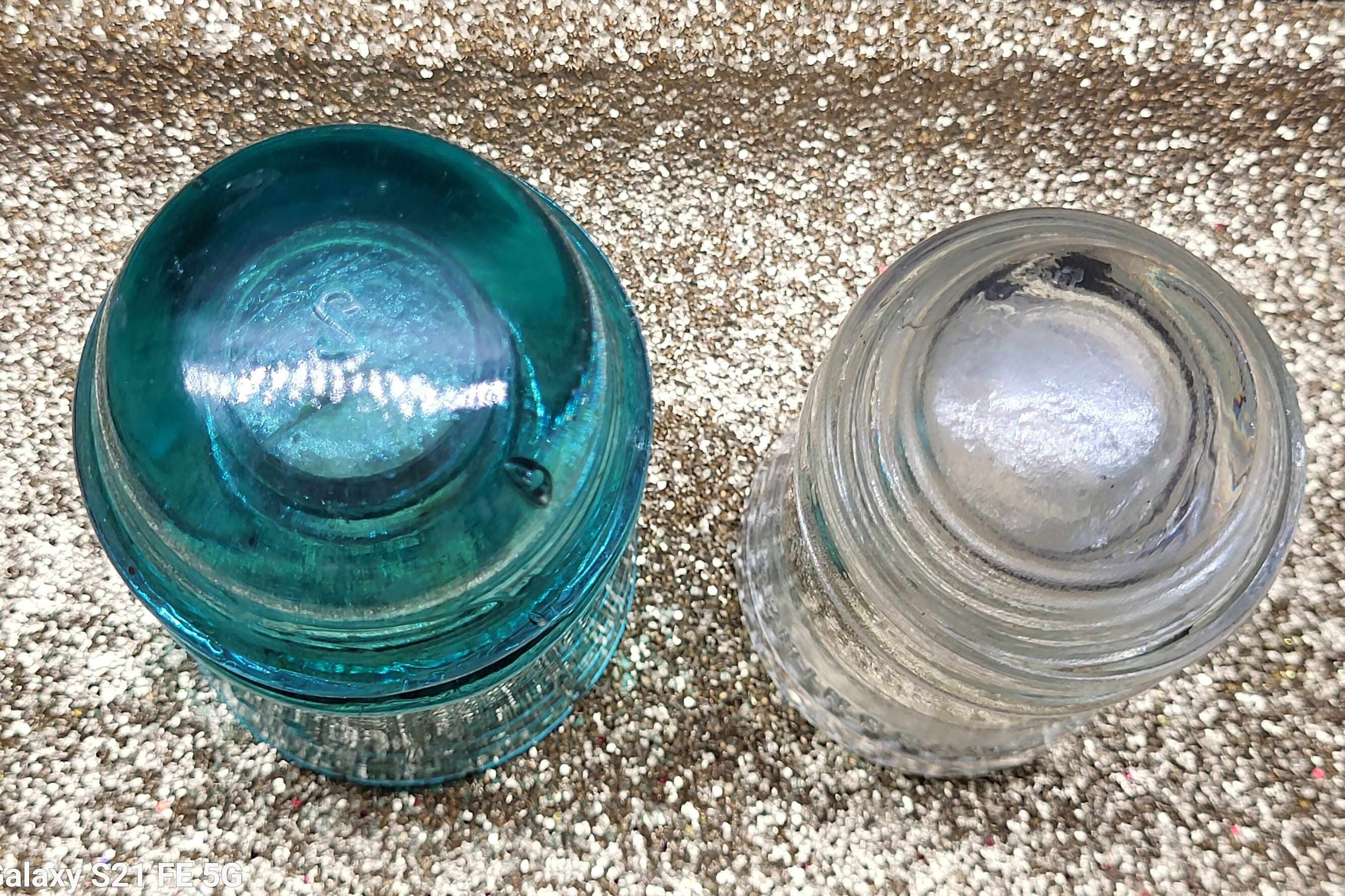 Vintage, 2 Hemingray Insulators, 1 Aqua, 1 Clear - Etsy