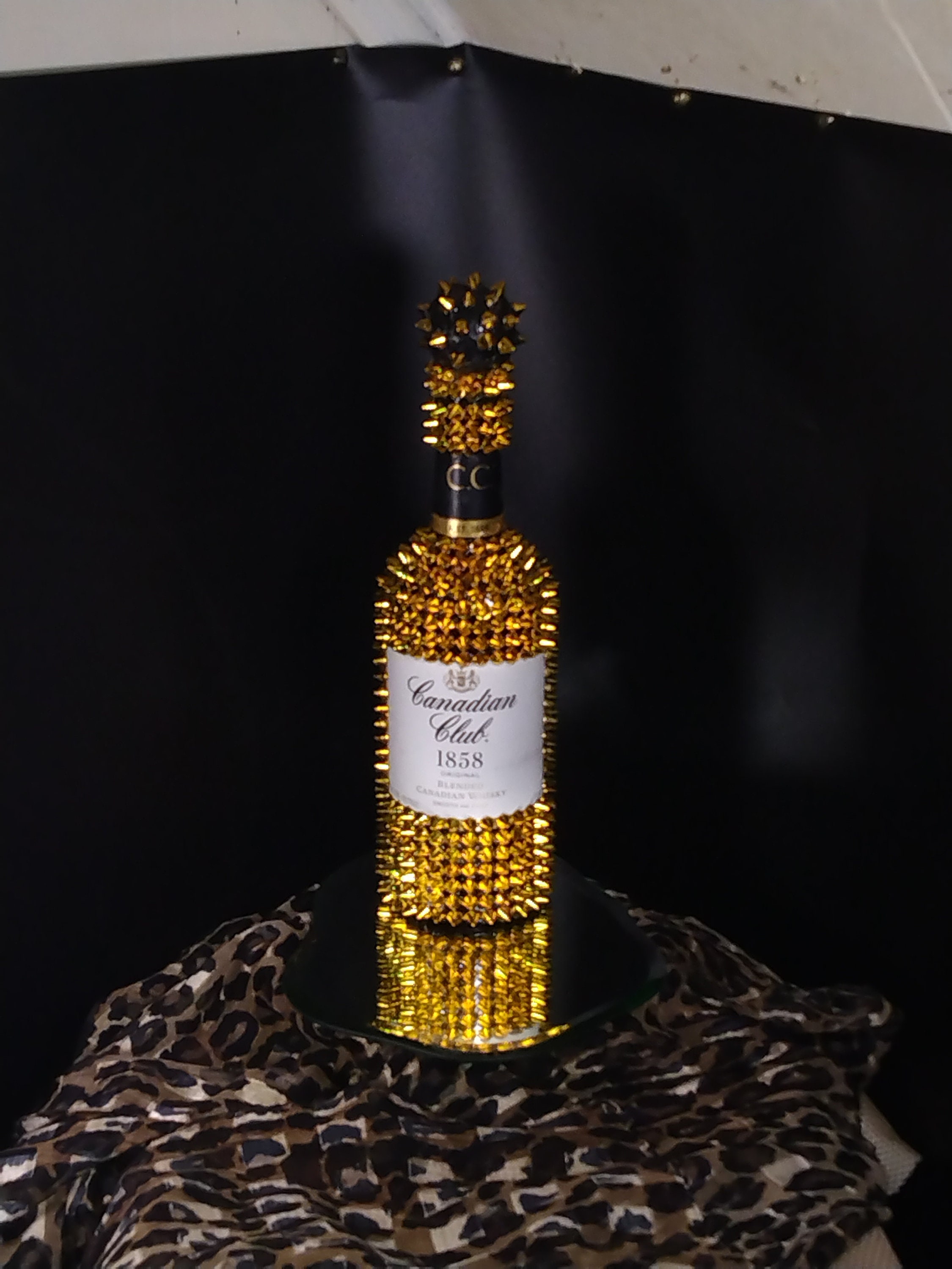 Handmade, 'canadian Club 1858 Whisky' Black/gold 750ml Liquor Bottle ...