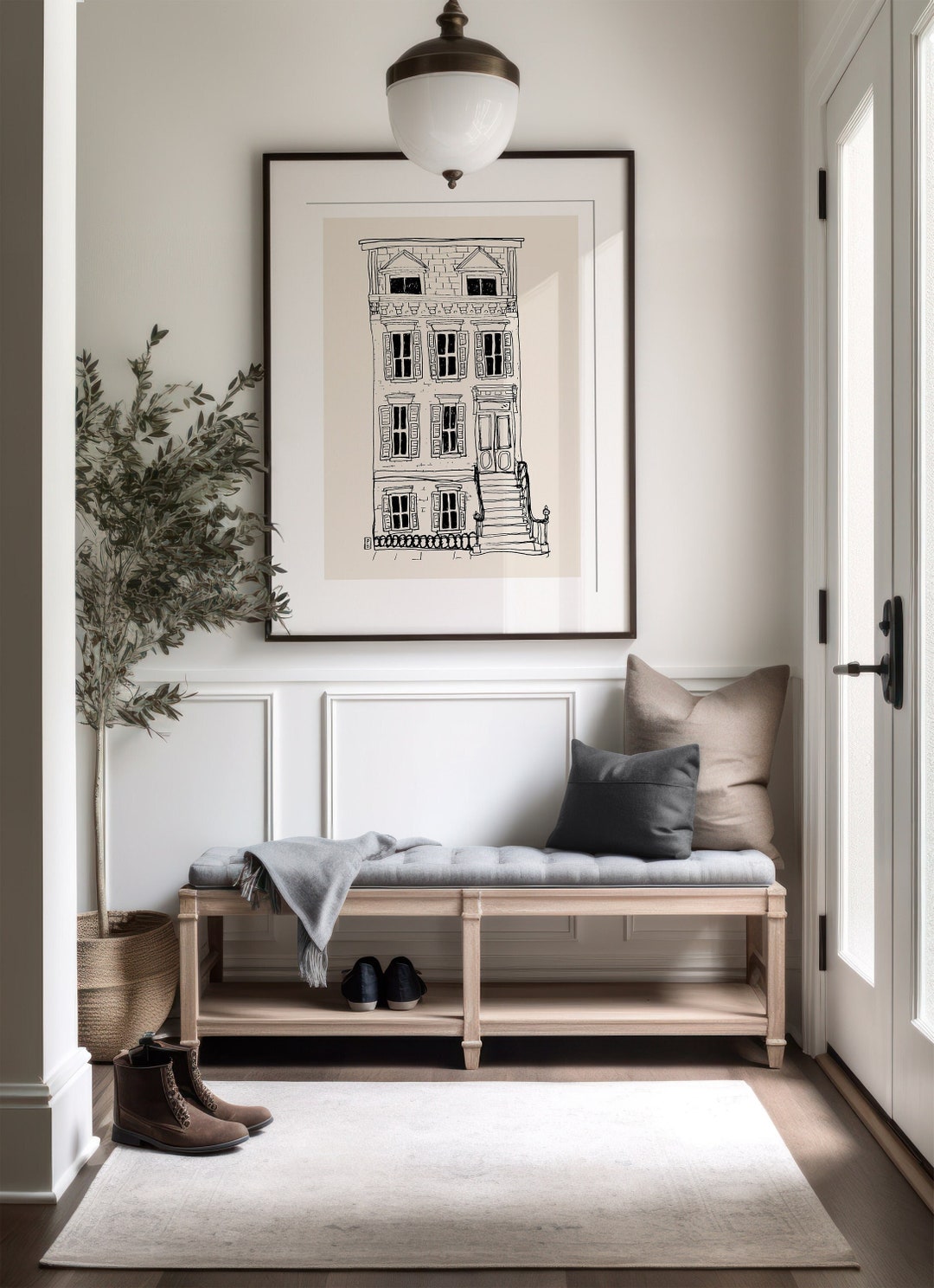 BROWNSTONE Giclée Fine Art Print, New York Art, Minimalist Art, New ...