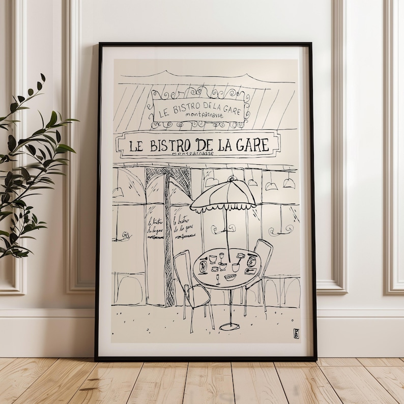 Le Bistro Paris Art Print: Minimalist French Restaurant Illustration - Etsy