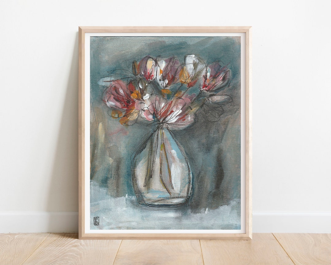 Original Modern Abstract Still Life Painting Still Life Floral Art ...