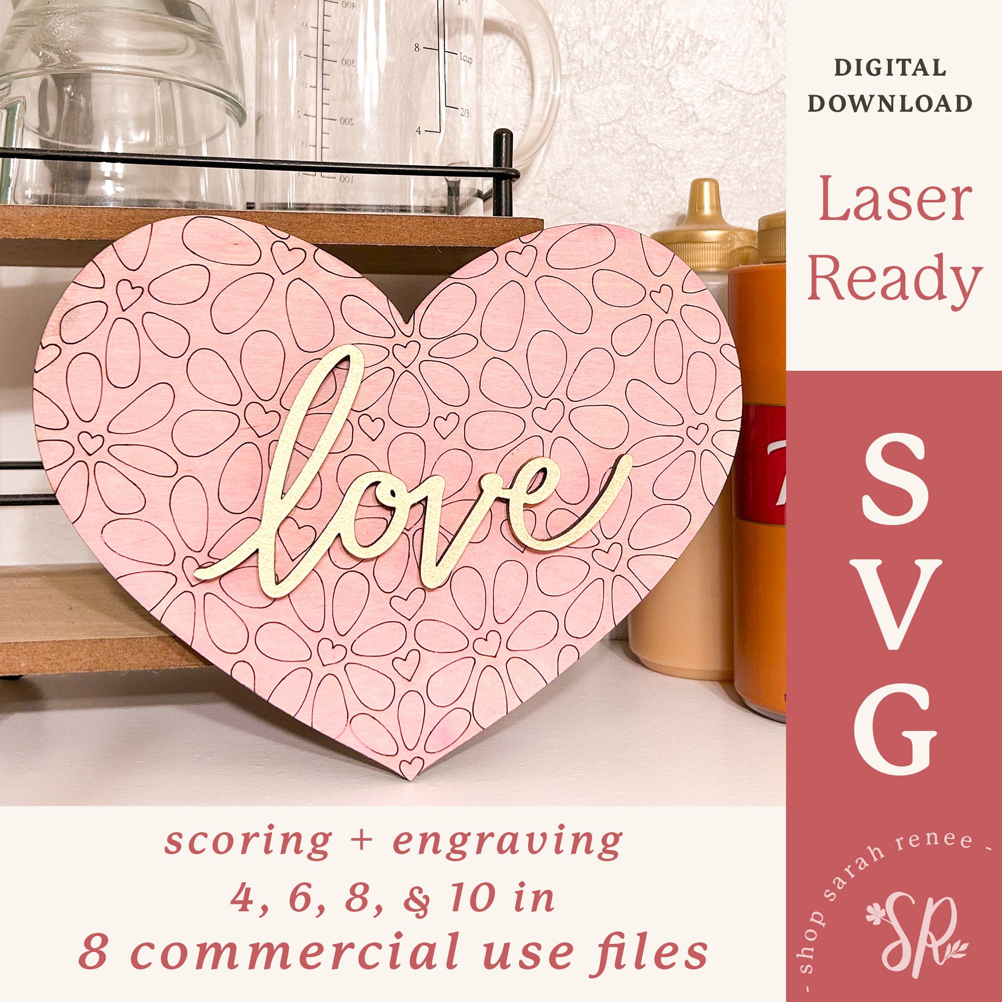 Valentine Heart Love Sign SVG for Laser - Commercial Use - Scoring ...