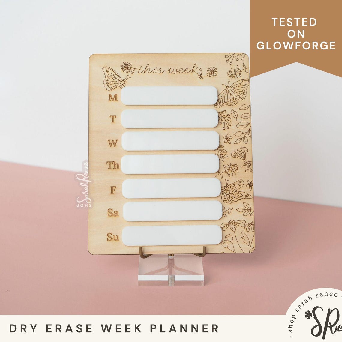 Butterfly Dry Erase Sign Laser Cut File, Weekly Planner SVG Laser ...