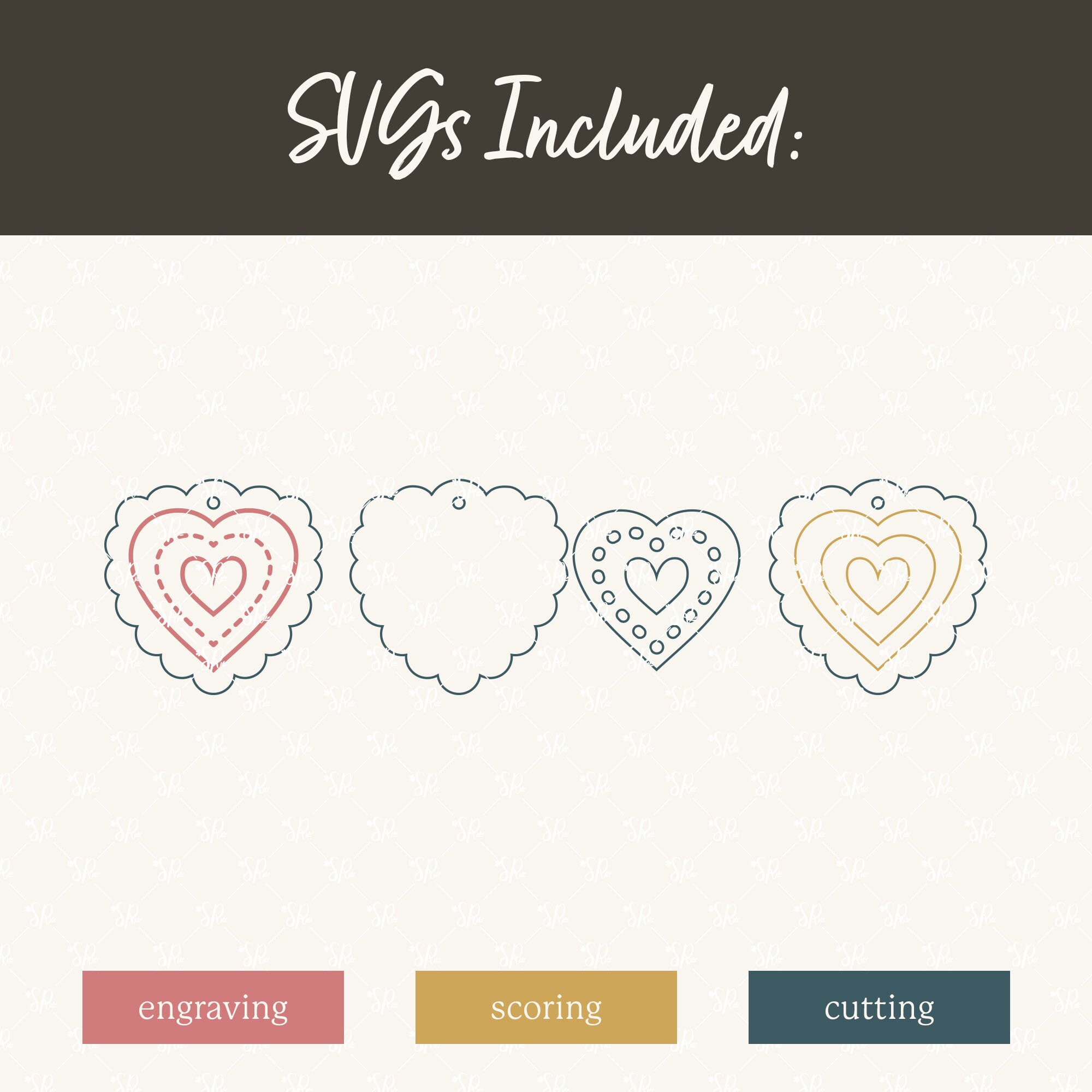 Valentine Heart Earring SVG for Laser - Commercial Use - Scoring ...