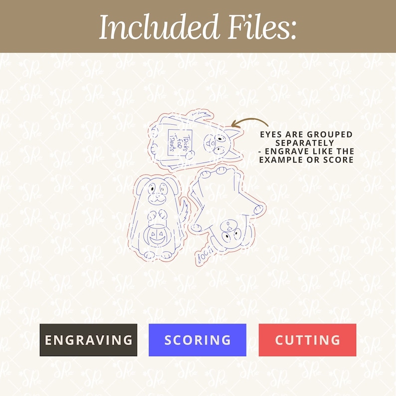 Ghost Dog Halloween Paint Kit Laser SVG, Kids Coloring SVG, Ghost Laser ...