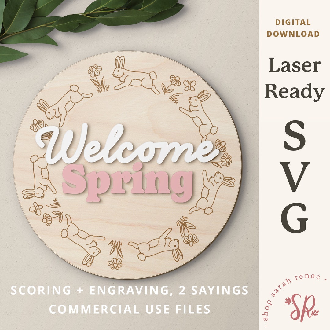 Laser Cut Spring Sign SVG - Happy Easter Sign SVG for Glowforge ...