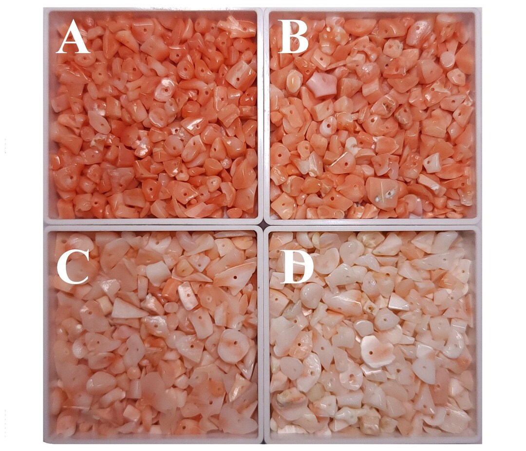 54002.0 - Natural Coral Chips From Taiwan All Drilled in Mixed Sizes in ...