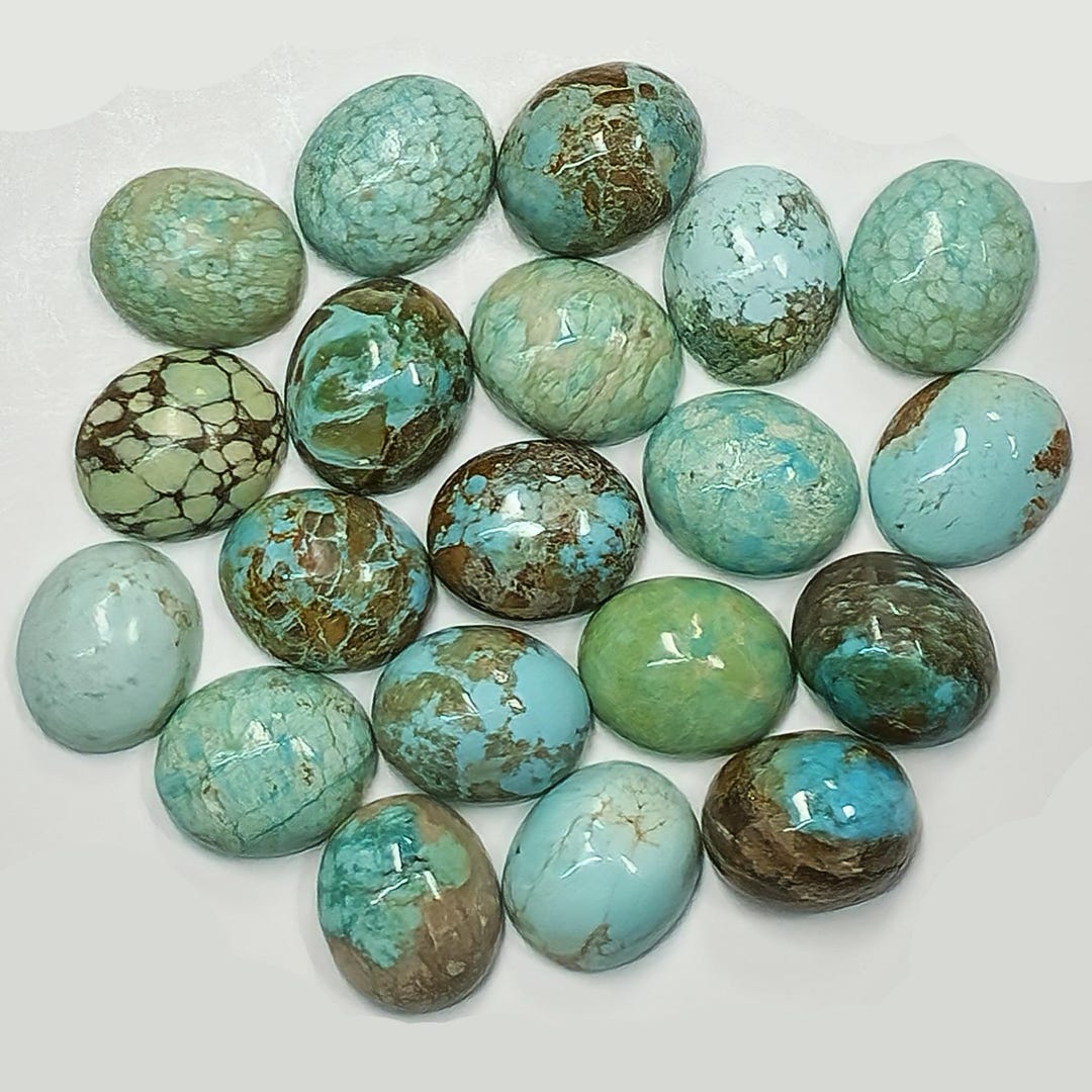 54167.0 - 12x10 Mm Australian Turquoise "turqoz", Oval Cabochon Cut ...