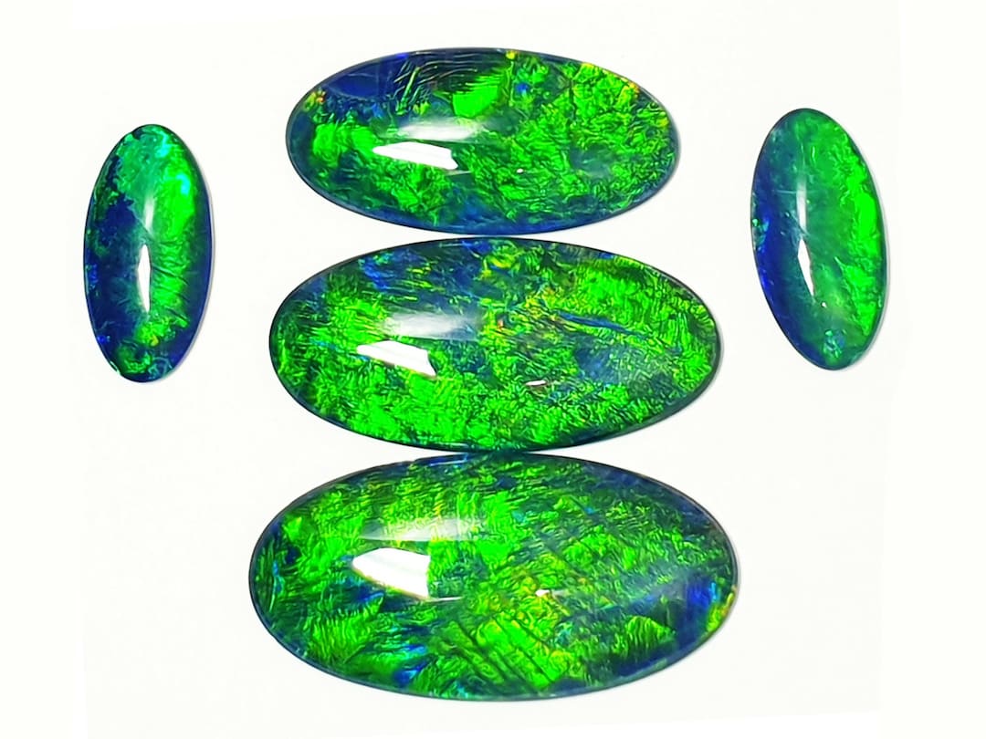53143. Australian Opal Triplets: Necklace & Earring Suite (65.89 Carats ...