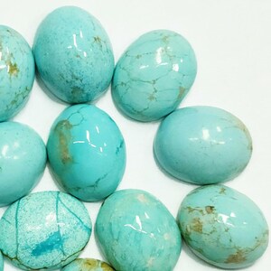 50010.8 - 10x8 Mm Oval Cut Australian Turquoise Cabochons Rare Natural ...