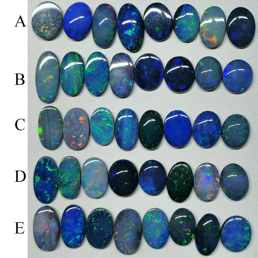 54074.0 - 5 Lots Oval Cut Opal Doublets Made From Natural Australian ...