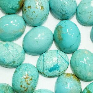 50010.8 - 10x8 Mm Oval Cut Australian Turquoise Cabochons Rare Natural ...