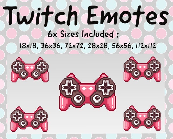 6x Sizes Included, Cute Game Controller Emote or Sub / Bit Badges for ...
