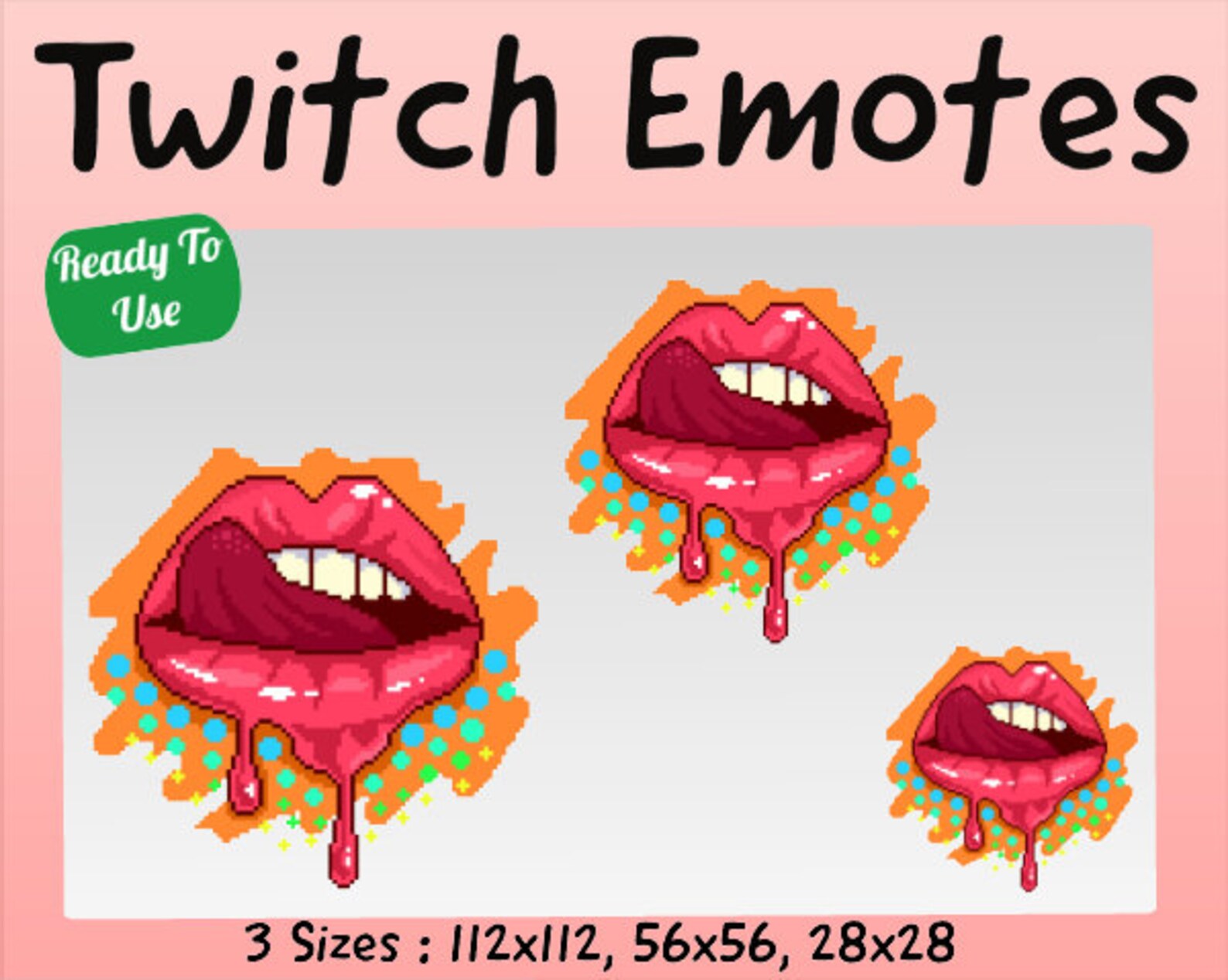 Licking Lips Emote / Add a Unique Touch to Your Channel Can - Etsy