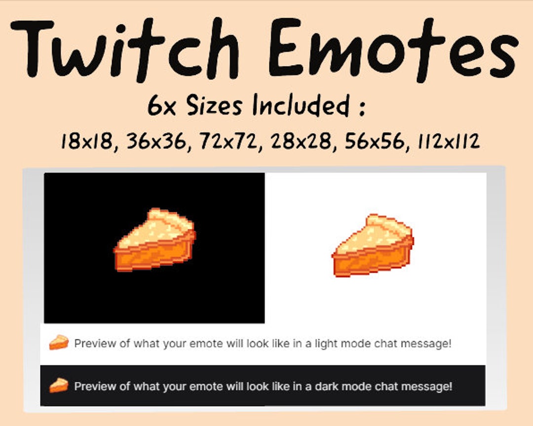 6x Sizes Included, Pumpkin Pie Slice Emote or Sub / Bit Badges for ...