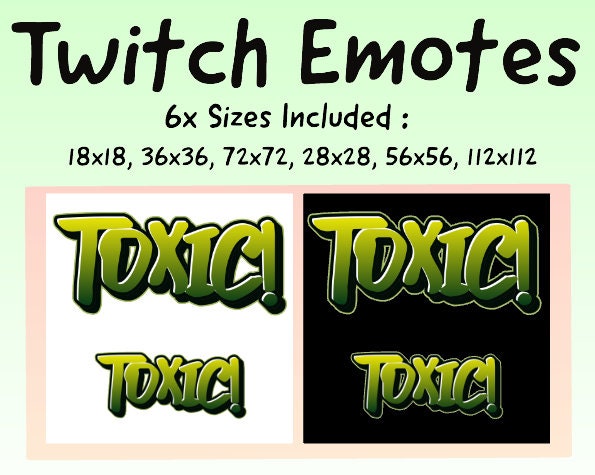 6x Sizes Green Toxic Word Emote Sub Bit Badges for Twitch - Etsy