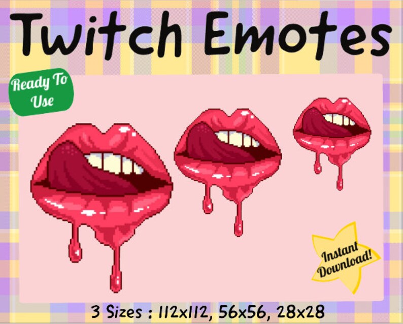 Licking Lips Emote / Add a Unique Touch to Your Channel, Can Be Used on ...