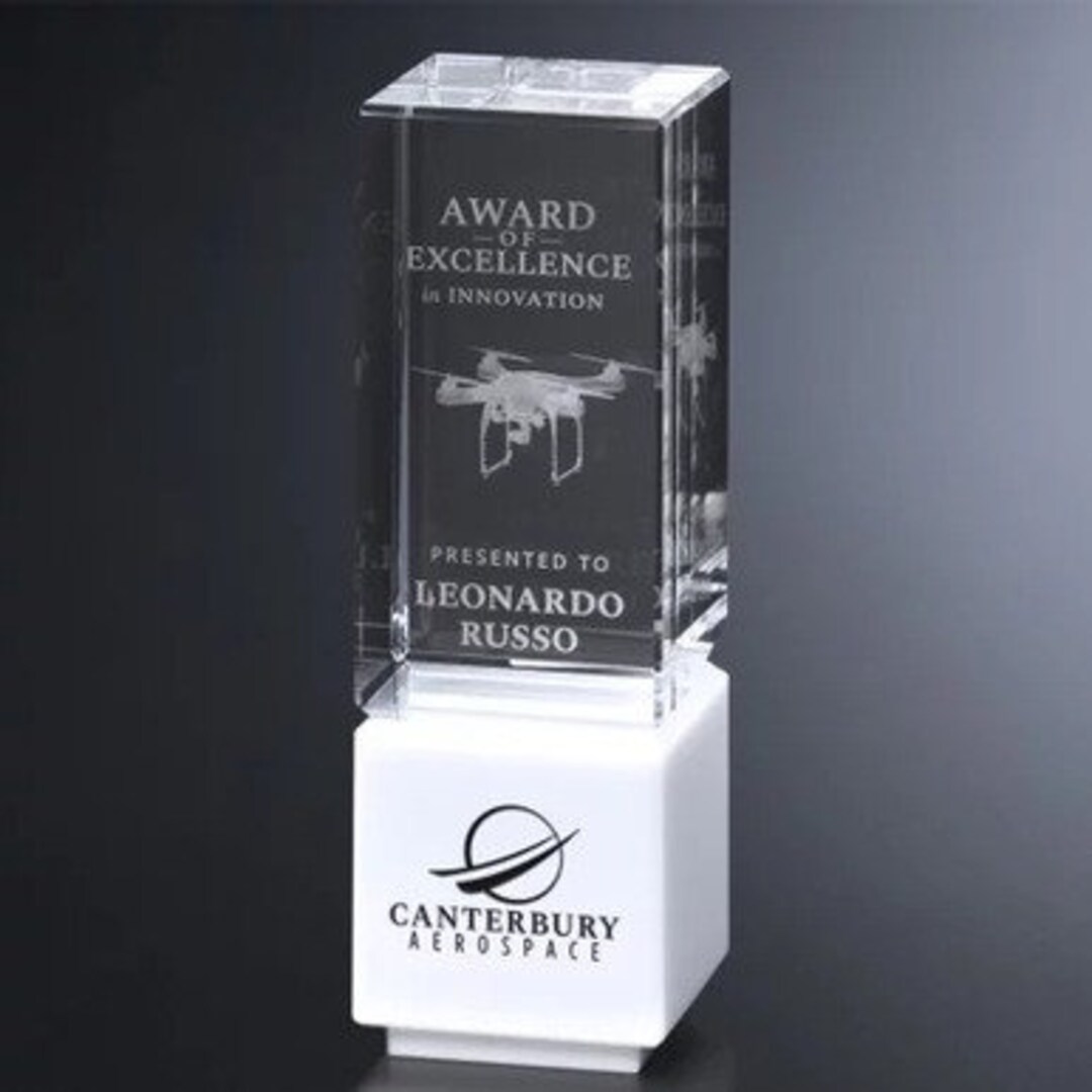 3D Crystal Oakley Ivory Award Custom Laser Etched & Engraved Glass ...