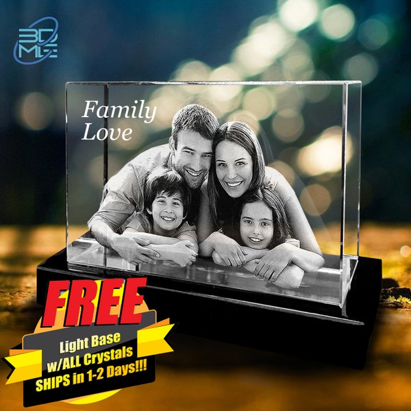 3d Etched Glass Photo Cube - Etsy