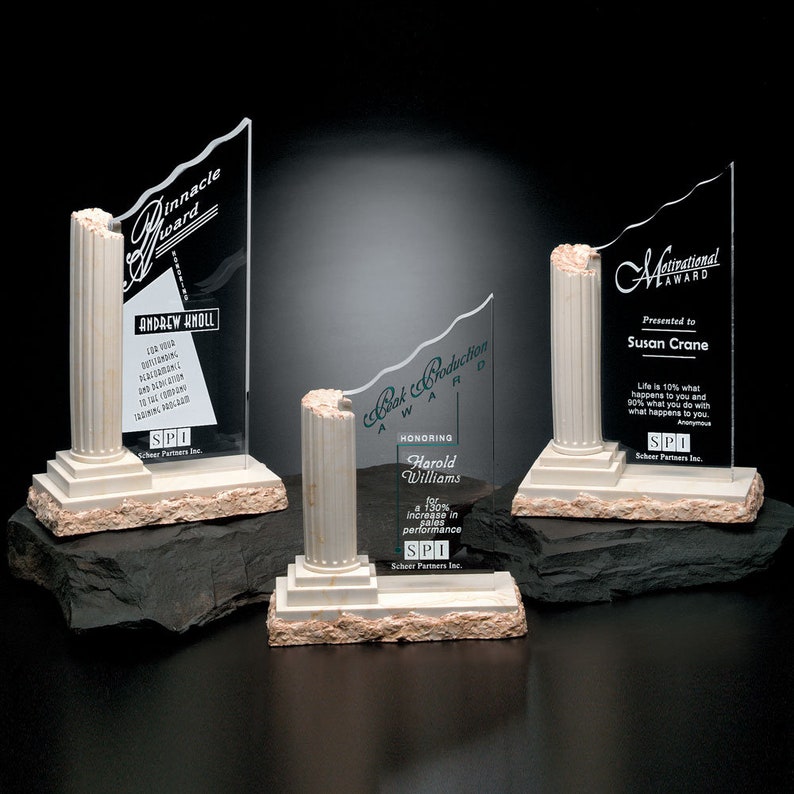 Corinthian Column Stone Award Custom Laser Etched & Engraved - Etsy