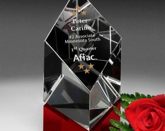 Beacon Ruby Crystal Award | Custom Laser Etched & Engraved Glass ...