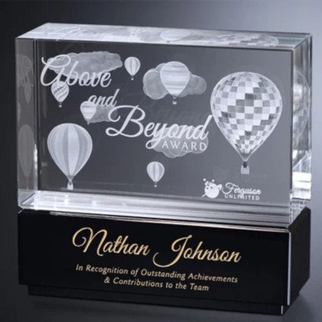 3D Crystal Butler Sable Cube Award | Custom Laser Etched & Engraved ...