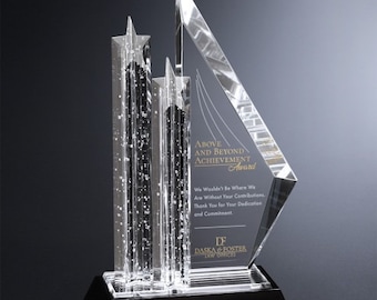 Centaurus Tower Crystal Award Custom Laser Etched & Engraved Glass ...
