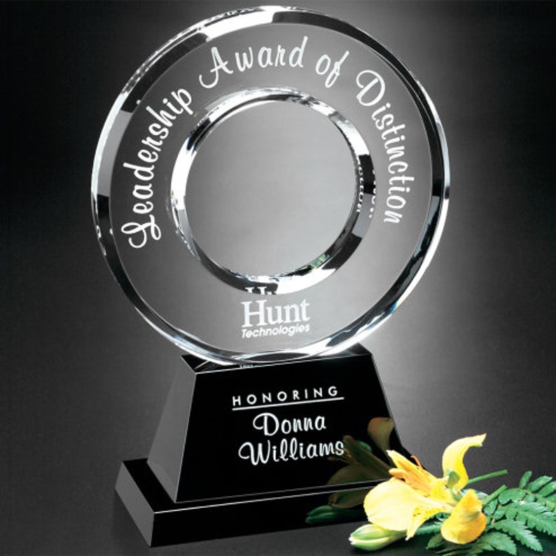 Torus Crystal Award Custom Laser Etched & Engraved Glass - Etsy