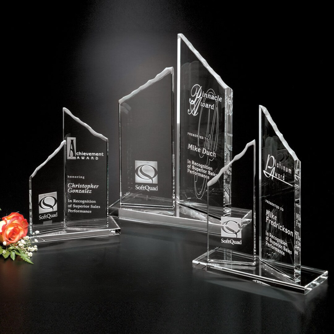 Twin Peaks Crystal Award | Custom Laser Etched & Engraved Glass ...