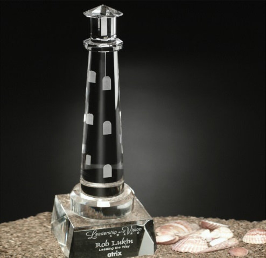 Spirit Rock Lighthouse Crystal Award | Custom Etched & Engraved Glass ...