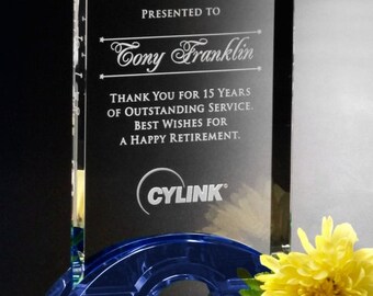 Crystal Stagecoach Award Custom Etched & Engraved Glass Personalized ...