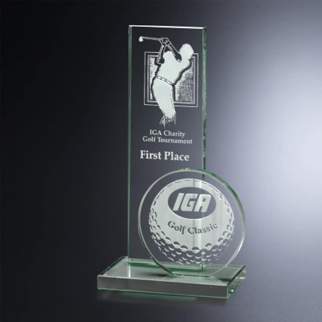 Crystal Golf Sports Tower Award | Custom Etched & Engraved Glass ...