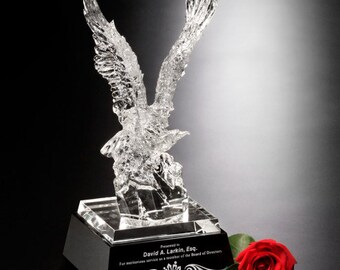 Crystal Tapered Globe Award Custom Etched & Engraved Glass Personalized ...