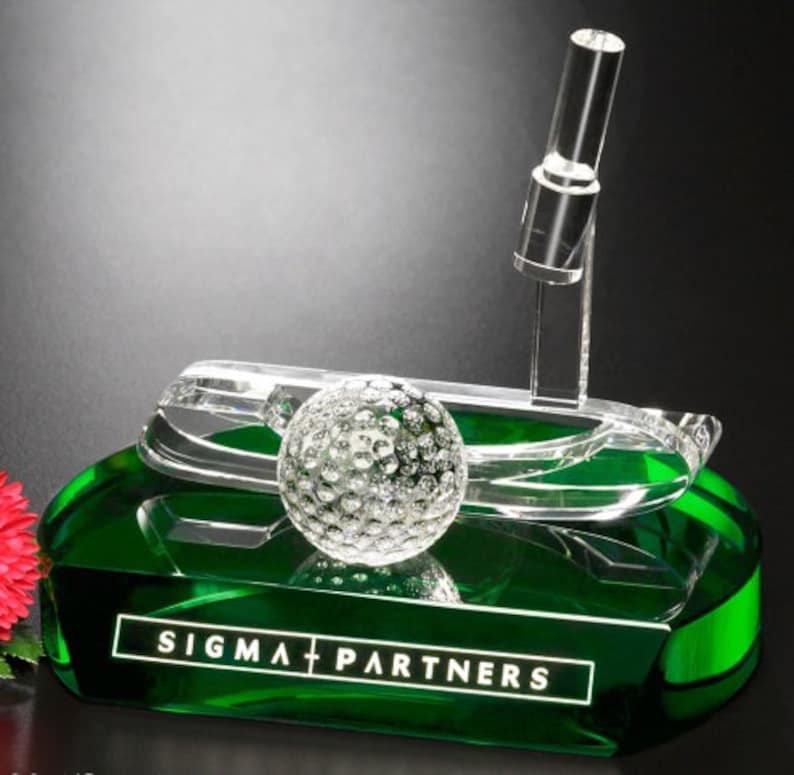 Putter Emerald Award Custom Laser Etched & Engraved Glass - Etsy