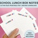 Blank Lunch Notes, School Lunch Notes for Kids, Printable Lunch Notes ...