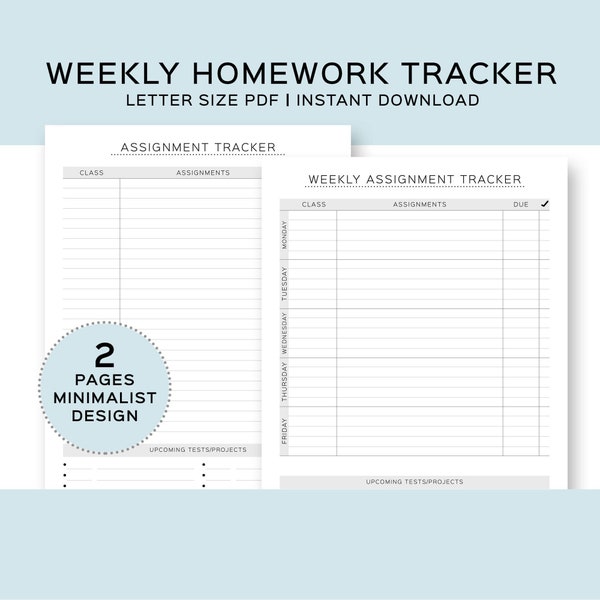 Homework Planner - Etsy