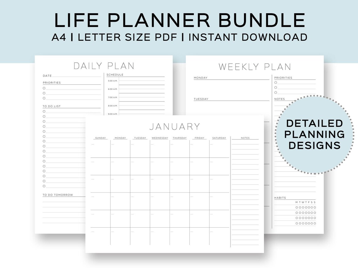 Planner Checklist, Simple Daily Planner, to Do List, Productivity ...