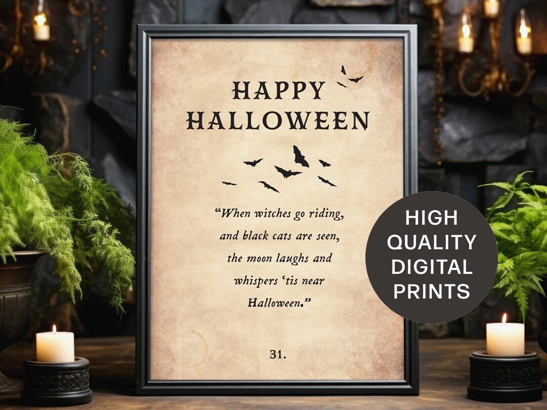 Happy Halloween Printable, Witches Go Riding, Printable Sign for ...